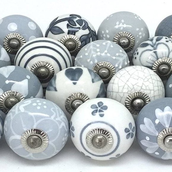 Always Gifts | Accents | Beautiful Blue Greywhite Painted Drawer Knobs | Poshmark